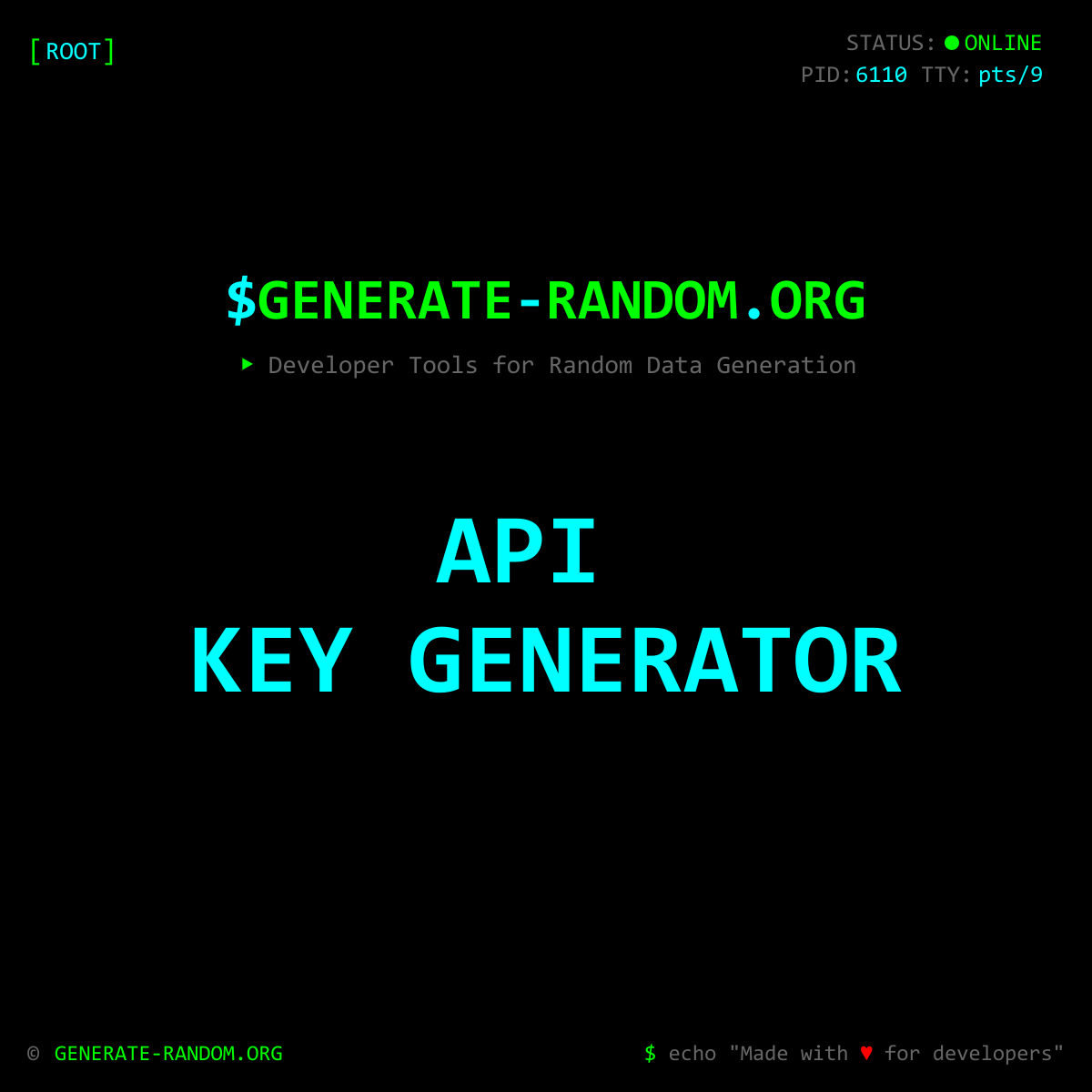 Random API Key Generator | Generate Random API Keys - Generate-Random.org