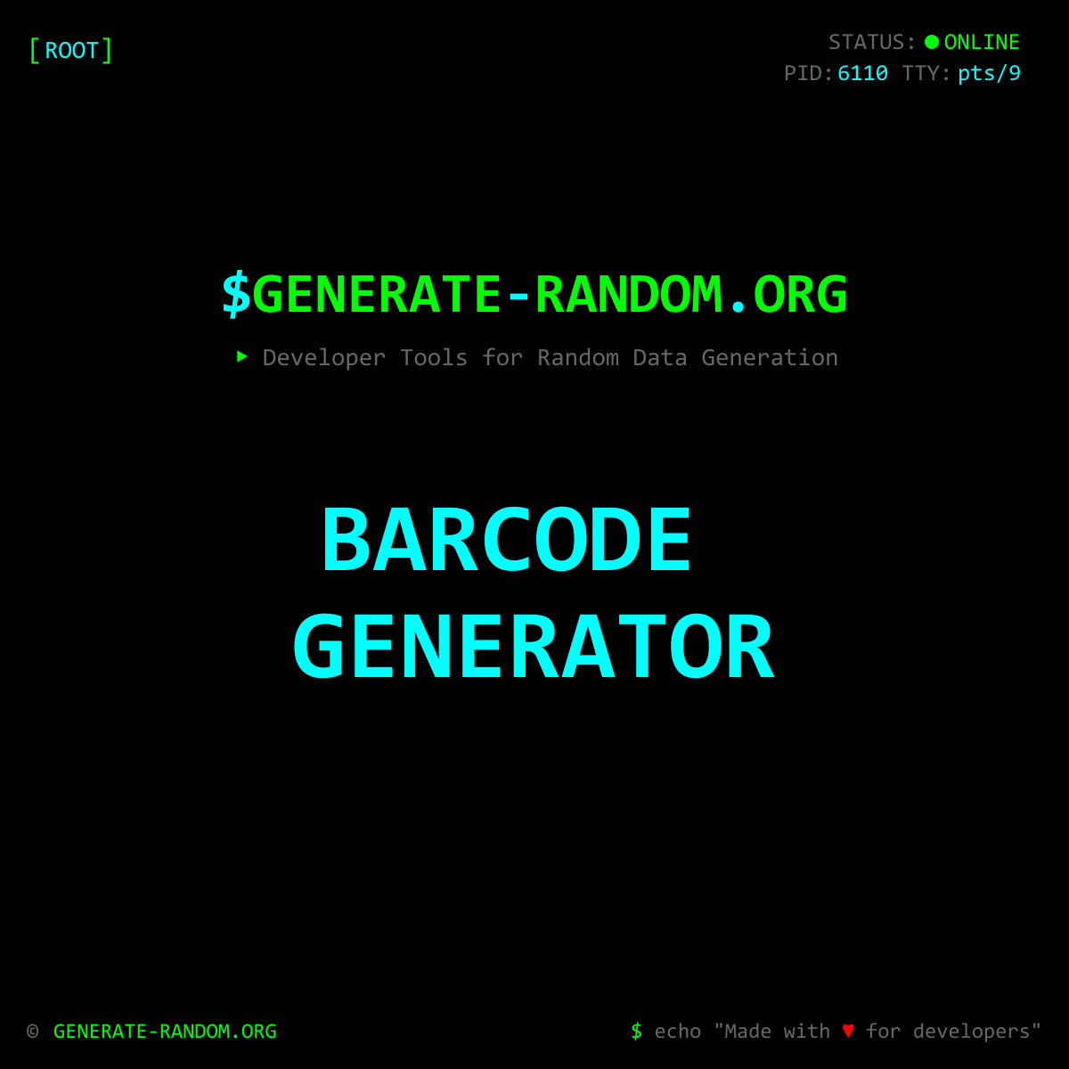 Random Barcode Generator | Generate Random Barcodes - Generate-Random.org