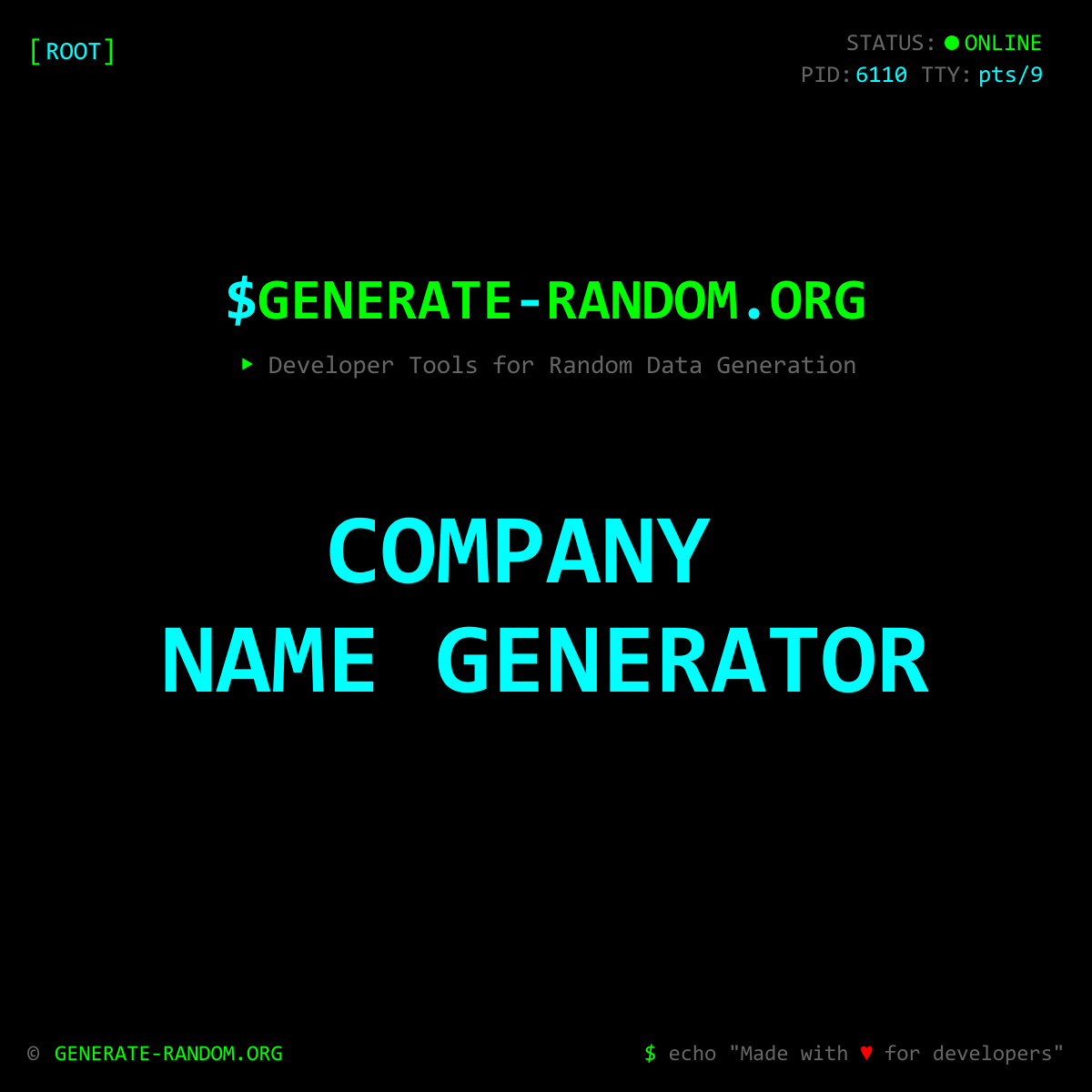 Random Company Name Generator | Generate Business Names - Generate ...