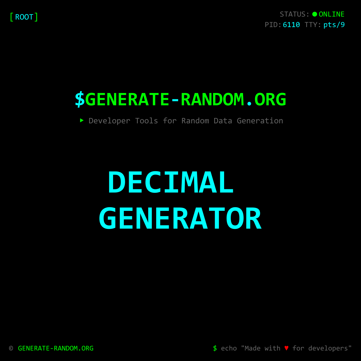 Random Decimal Generator | Generate Random Decimals - Generate-Random.org