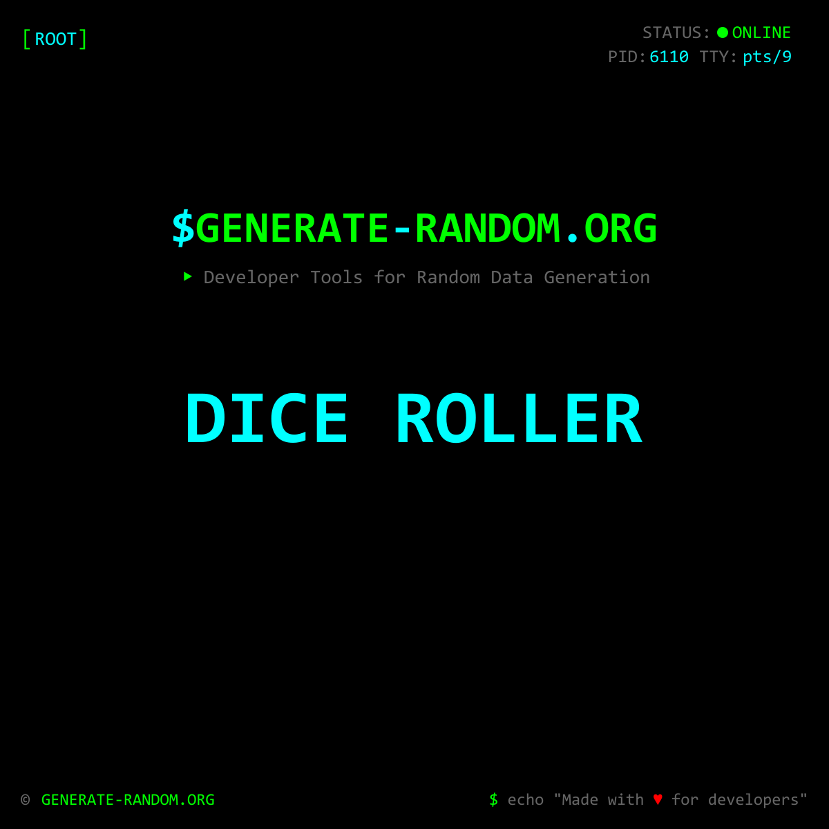 Random Dice Roller | Roll Random Dice Online - Generate-Random.org
