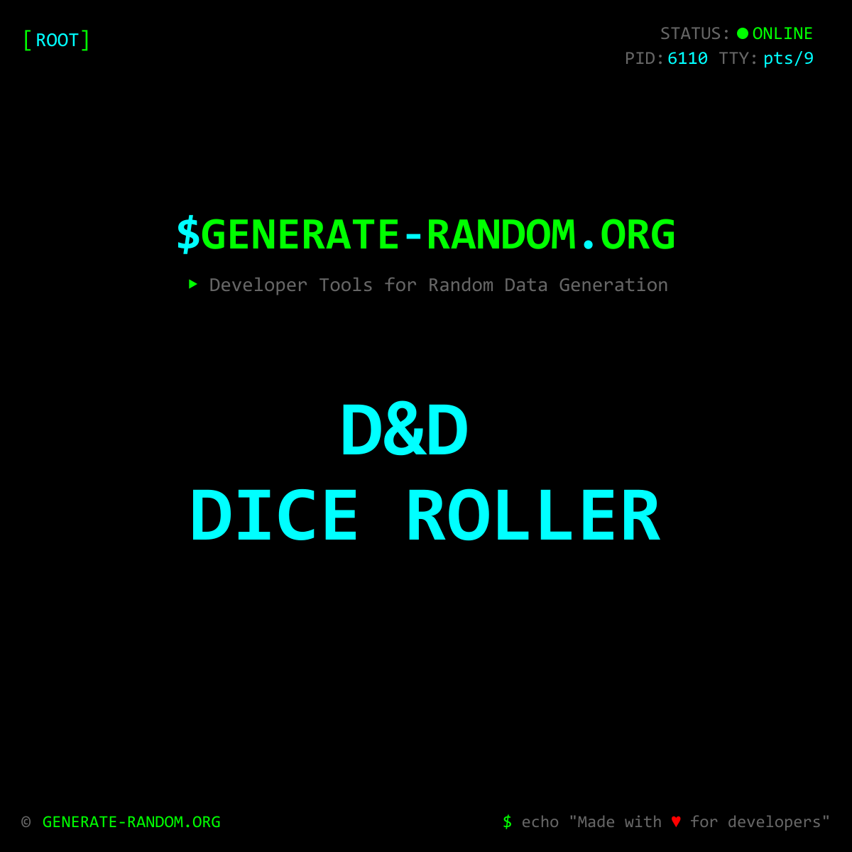 Random D&D Dice Roller | Dungeons & Dragons Dice - Generate-Random.org