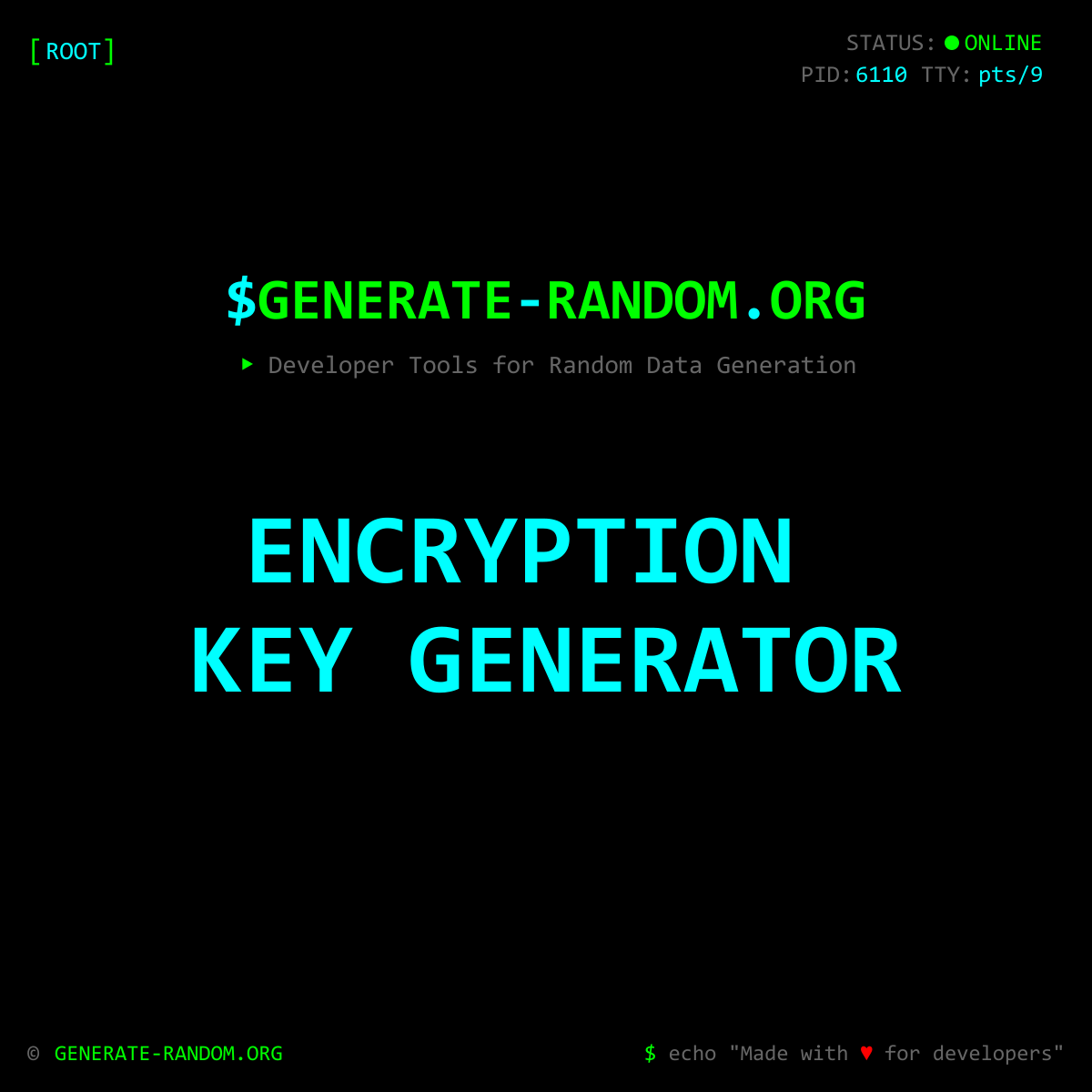 Encryption Key Generator - AES-256, AES-128 Random Keys