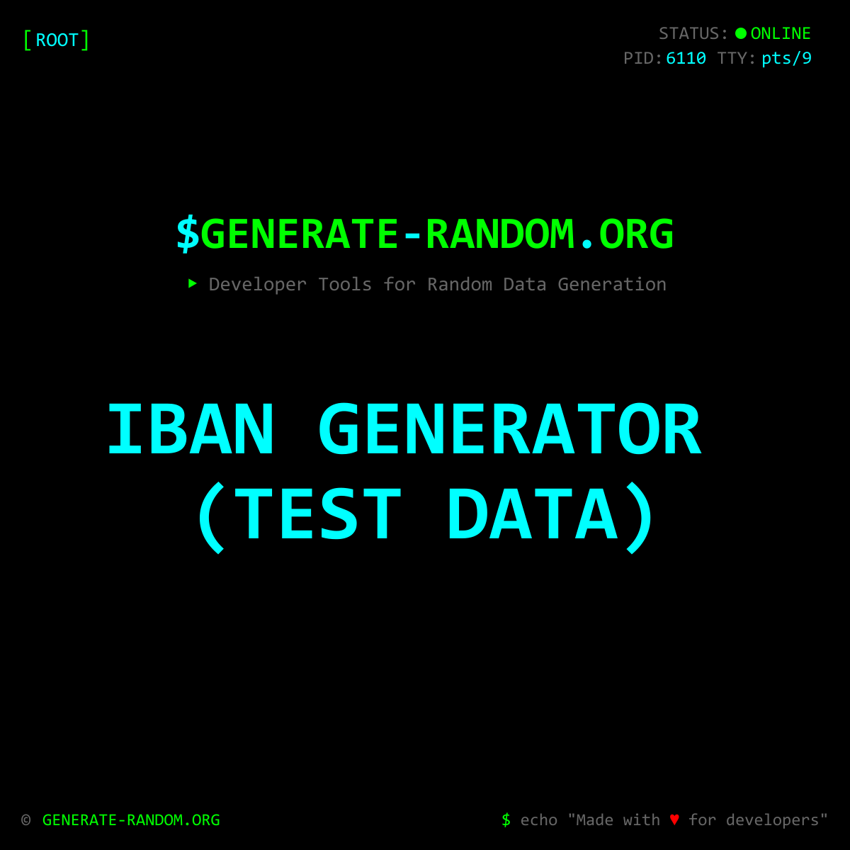IBAN Generator (Test Data) - Random IBAN Numbers for Testing