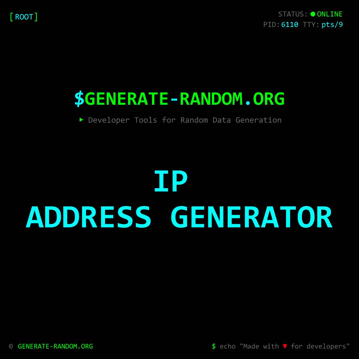 Random IP Address Generator | Generate Random IPv4 & IPv6 Addresses - Generate-Random.org