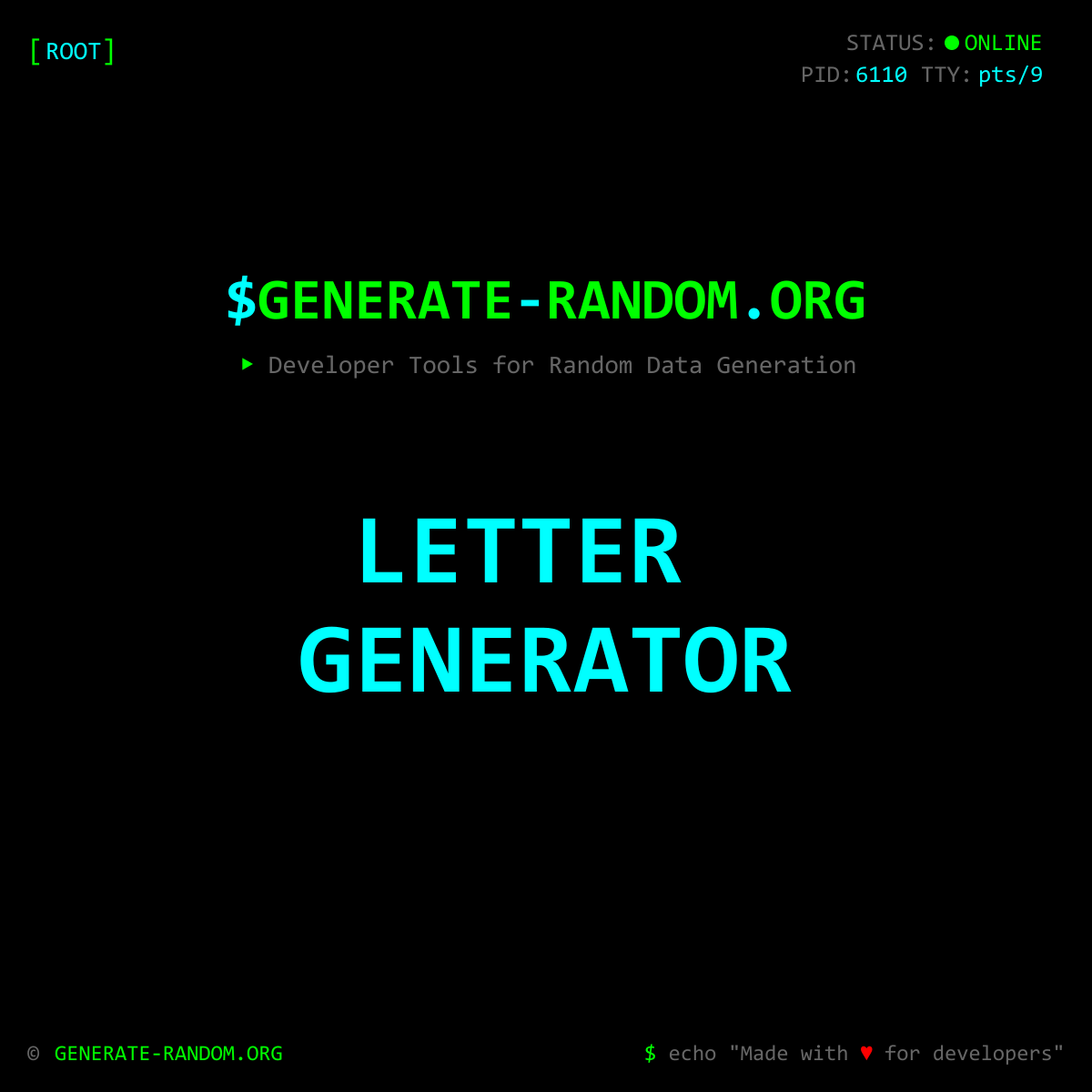 Random Letter Generator | Generate Random Letters A-Z - Generate-Random.org