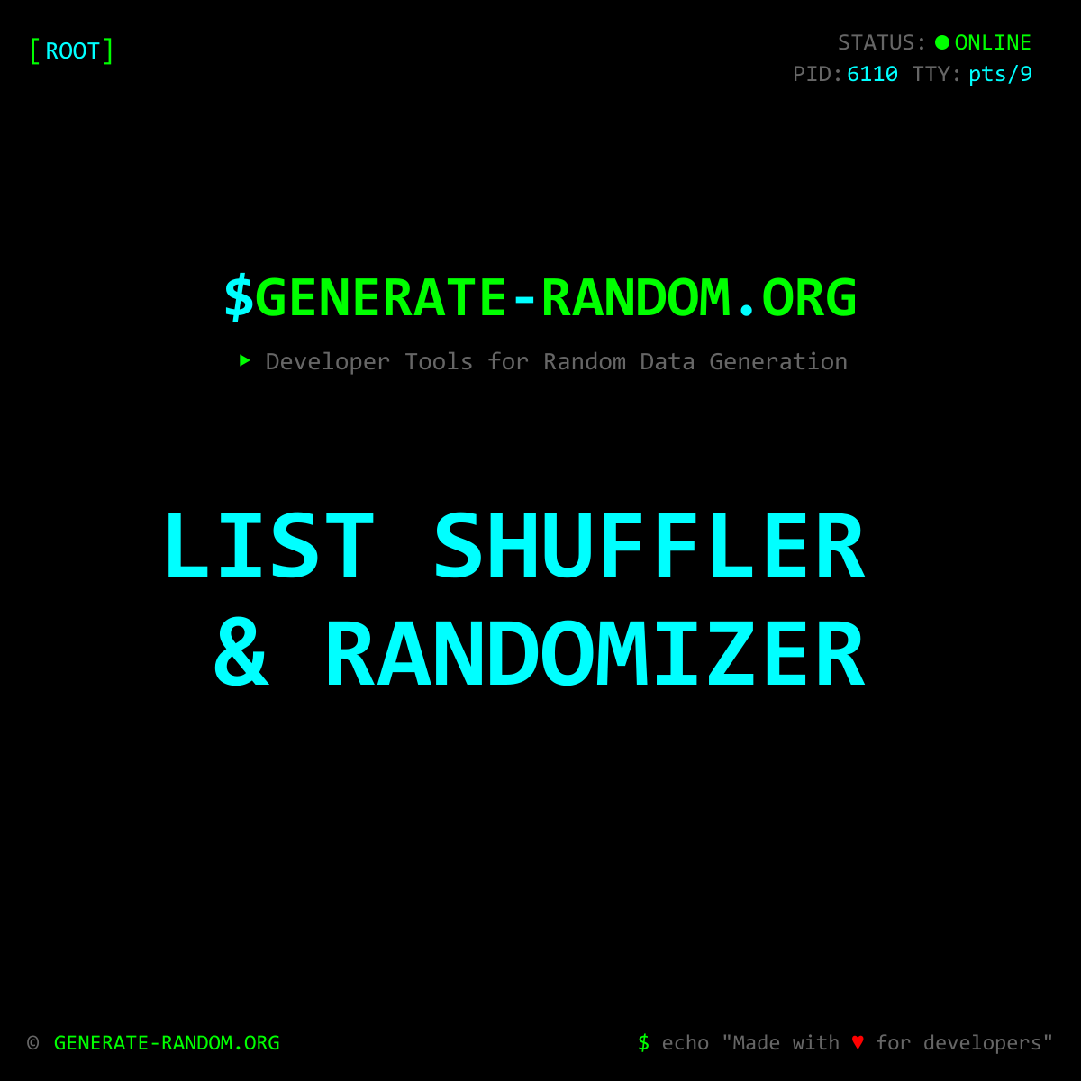 Random List Shuffler & Randomizer | Shuffle Lists Online - Generate-Random.org