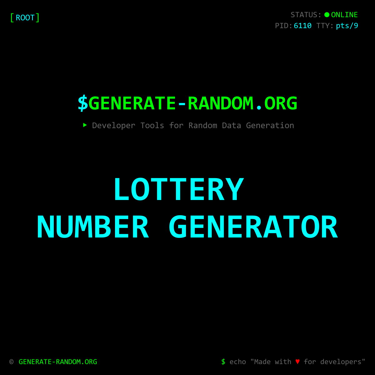 Random Lottery Number Generator | Generate Lottery Numbers - Generate-Random.org