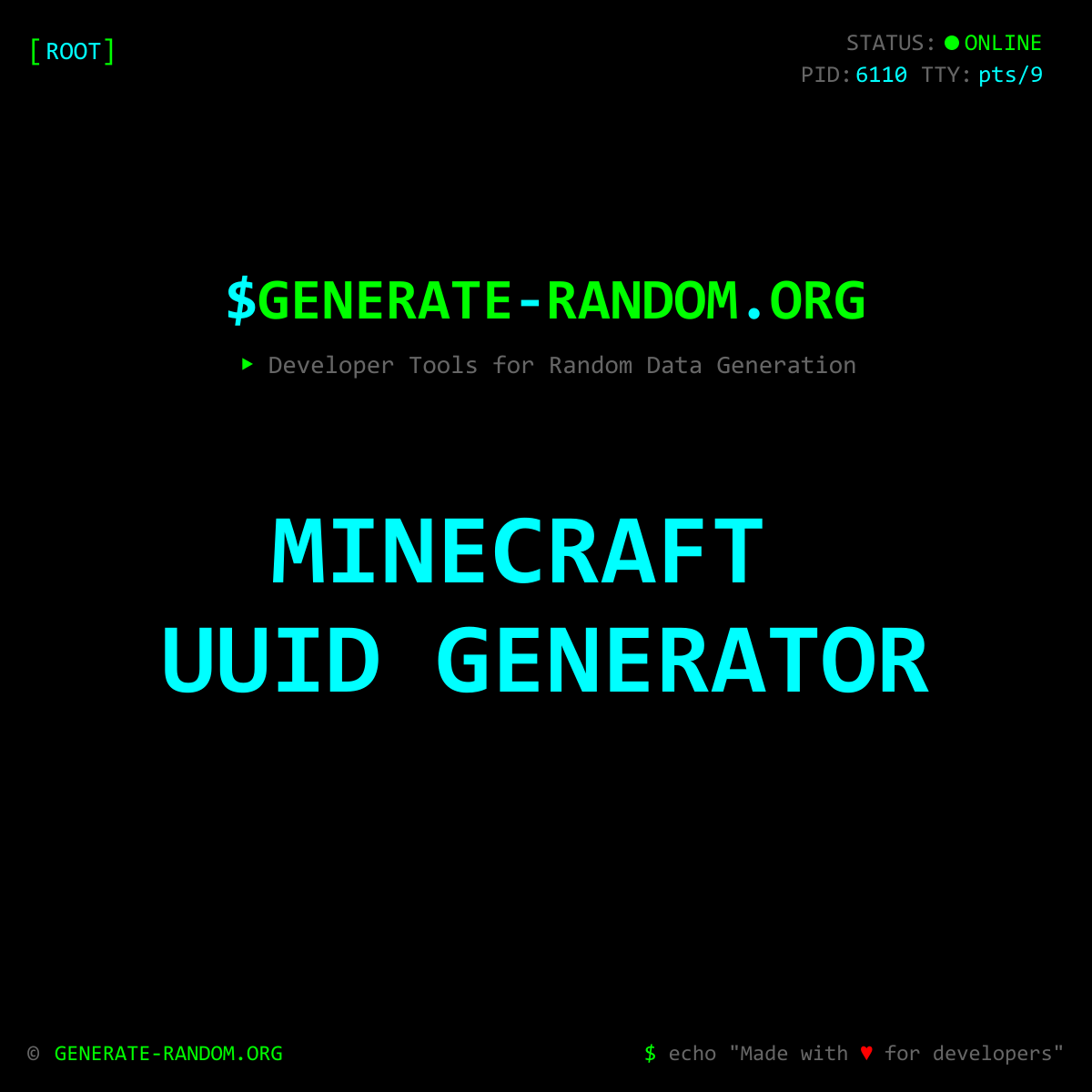 Random Minecraft UUID Generator | Generate Minecraft UUIDs - Generate ...