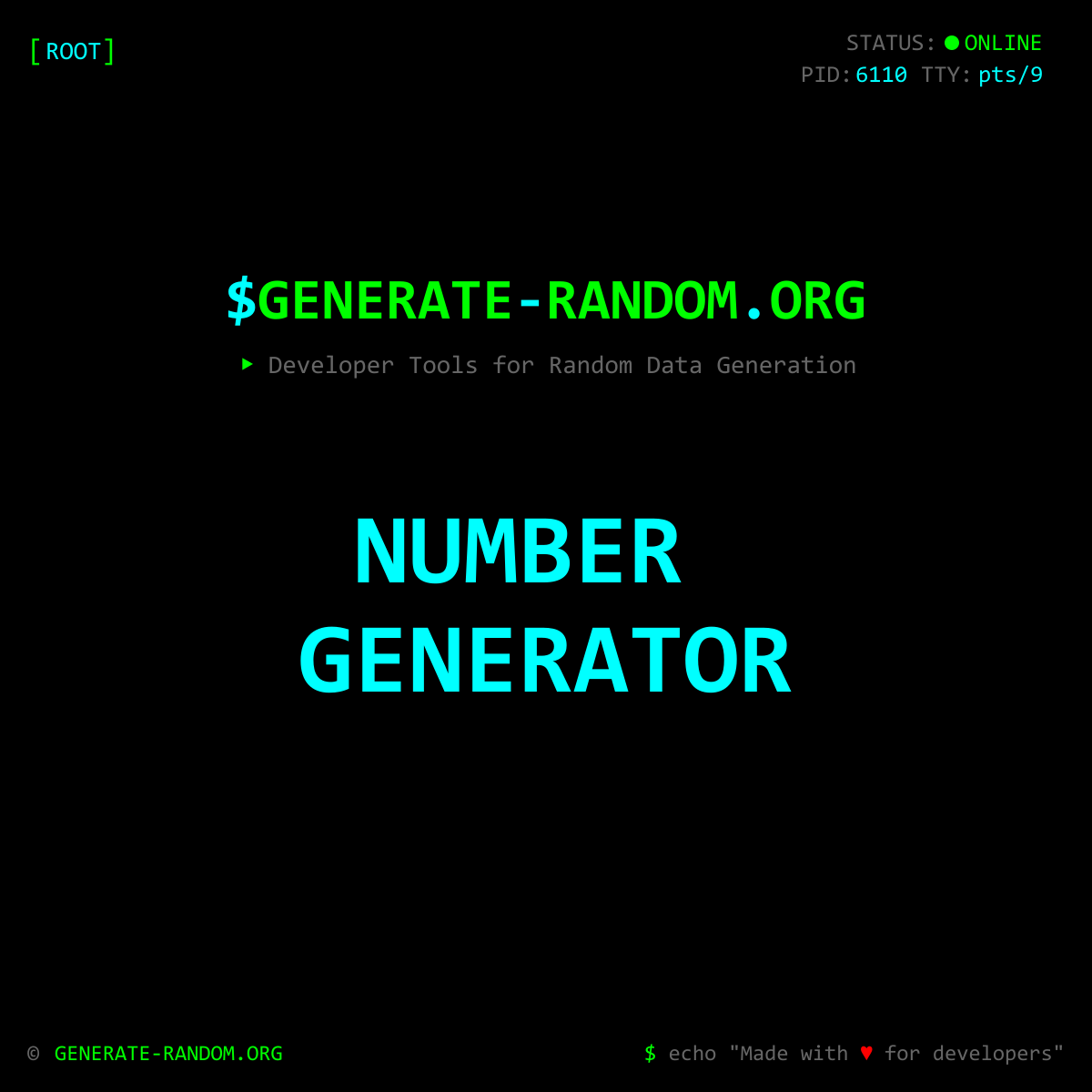Random Number Generator | Generate Random Numbers - Generate-Random.org
