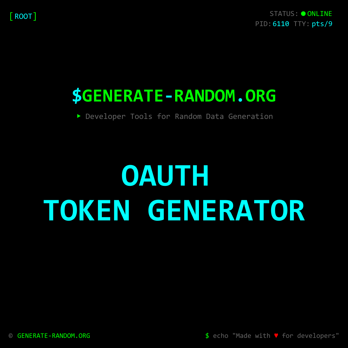 Random OAuth Token Generator | Generate Random OAuth Tokens - Generate ...