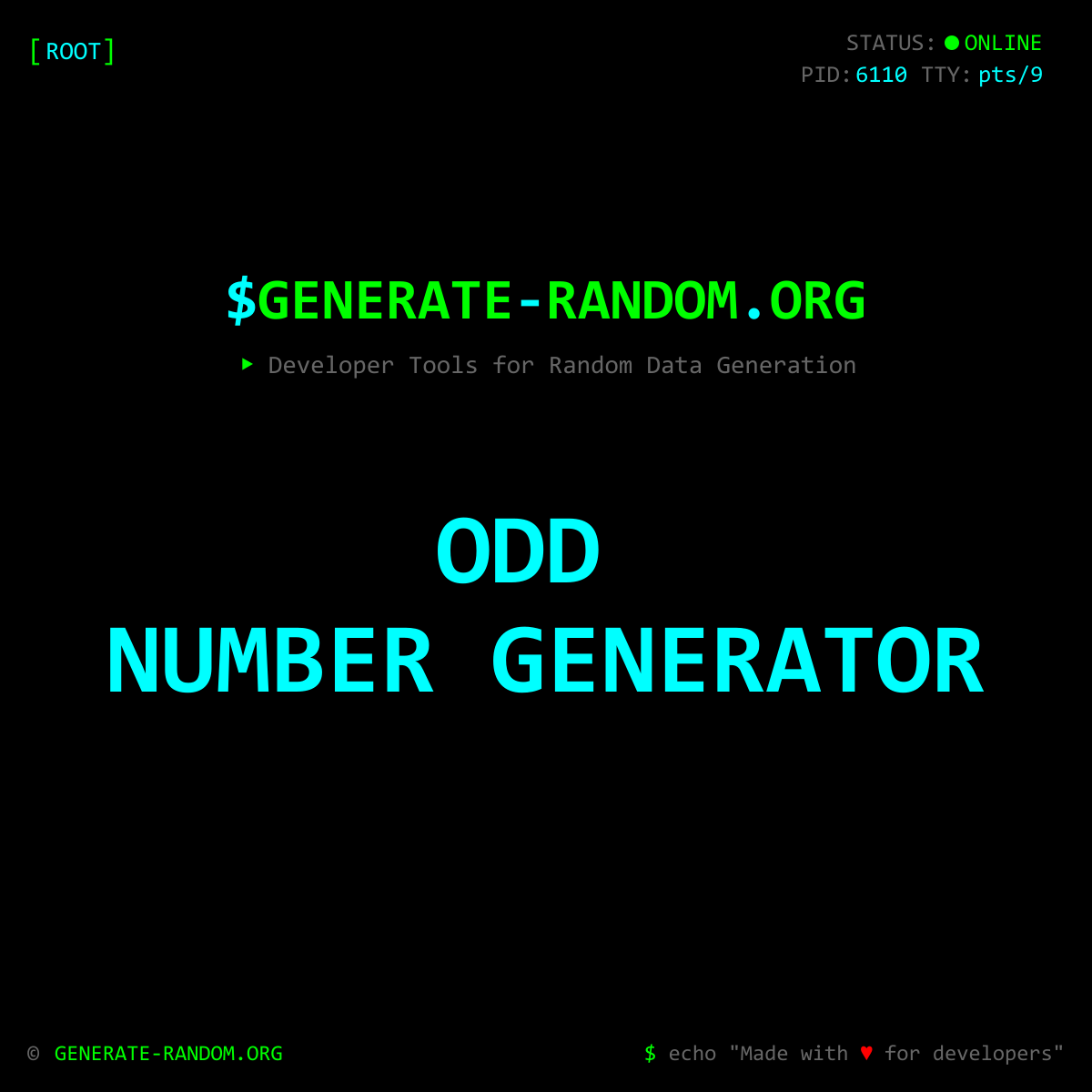 Random Odd Number Generator | Generate Random Odd Numbers - Generate ...