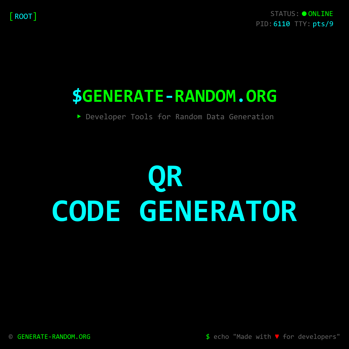 Random QR Code Generator | Generate Random QR Codes - Generate-Random.org