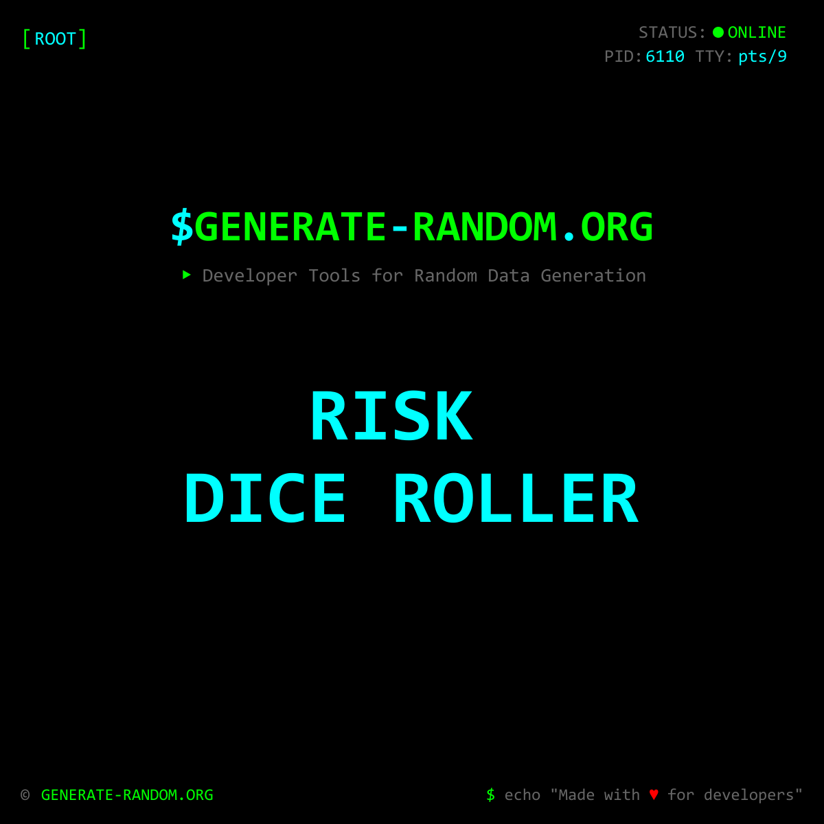 Random Risk Dice Roller | Roll Risk Board Game Dice - Generate-Random.org