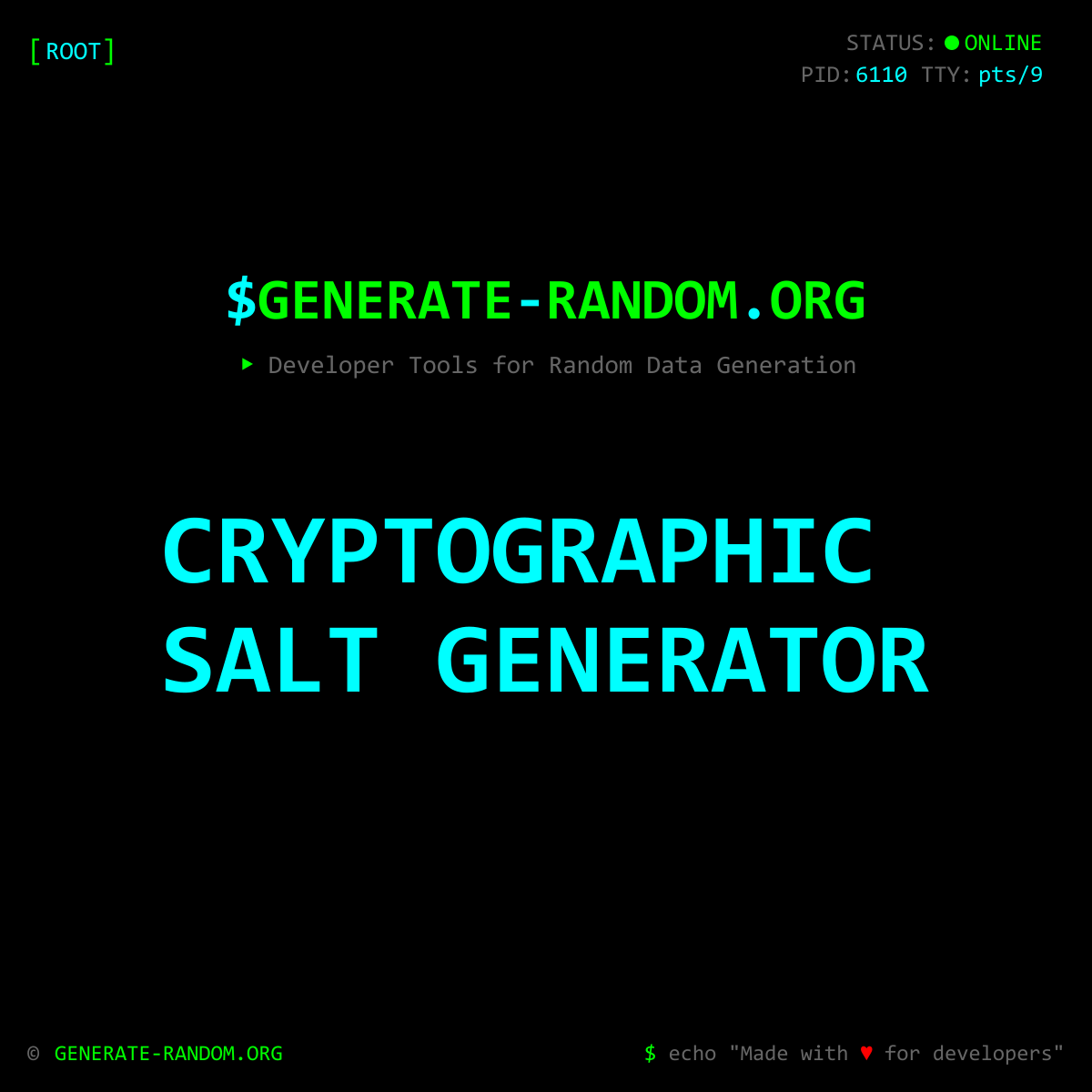 Cryptographic Salt Generator | Generate Random Salts for Password ...