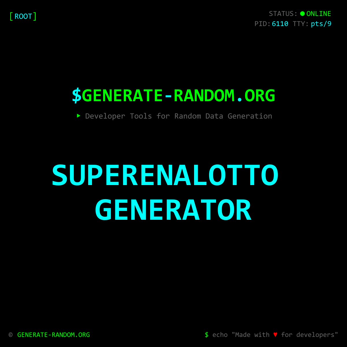 Random SuperEnalotto Generator | Generate SuperEnalotto Numbers ...