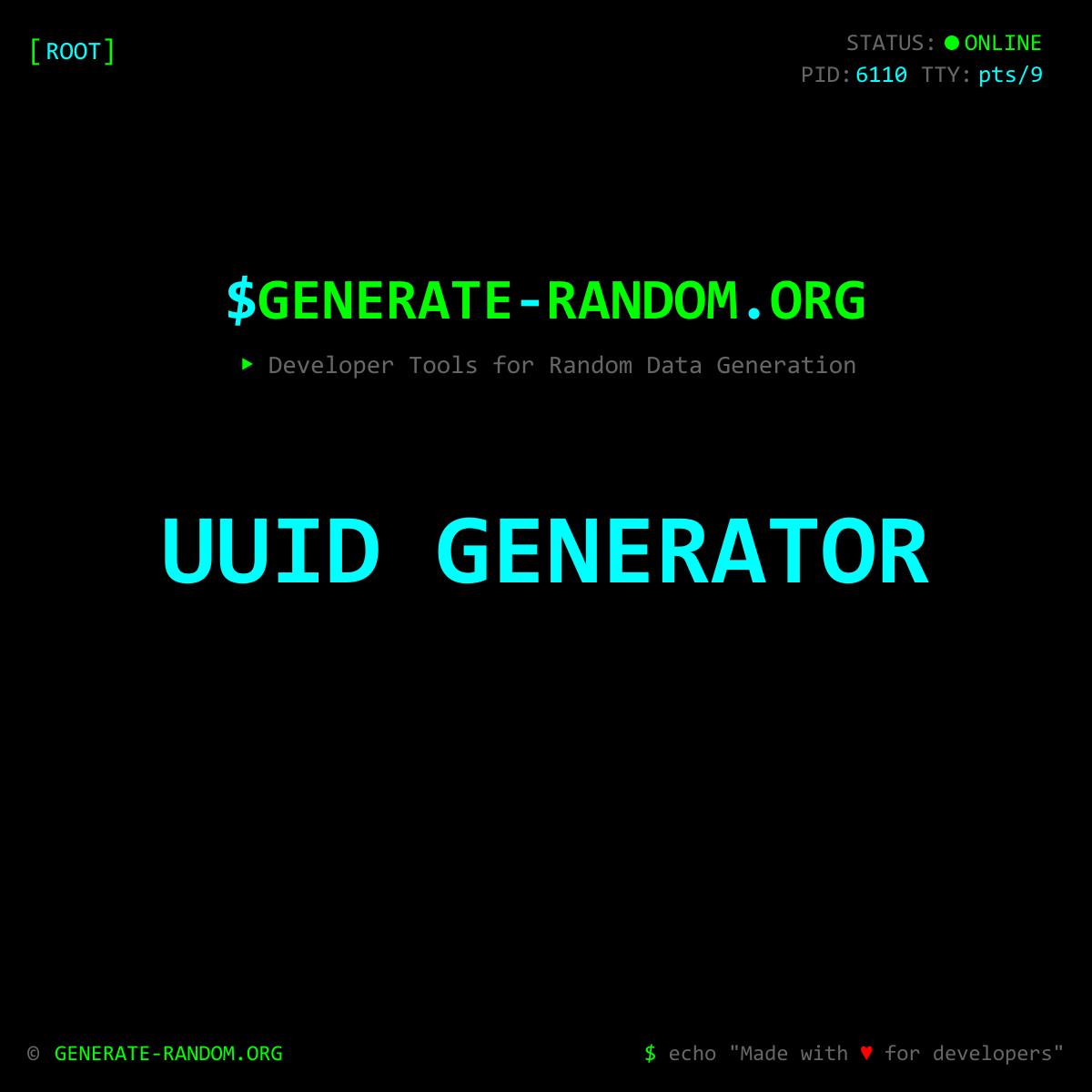 Random UUID Generator | Generate Random UUIDs - Generate-Random.org