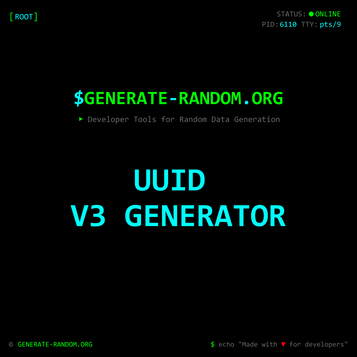 Random UUID v3 Generator | Generate Name-Based MD5 UUIDs - Generate ...