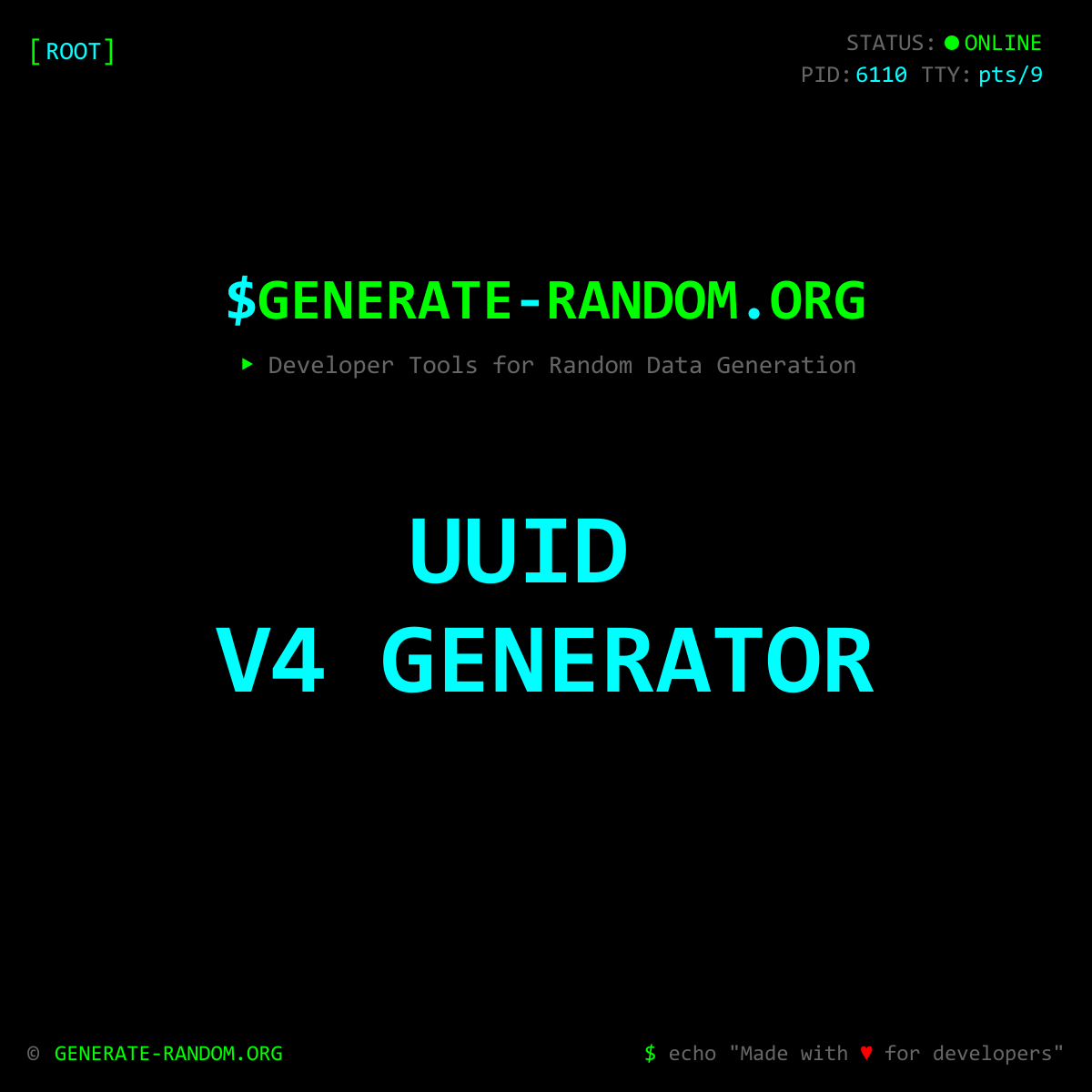 Random UUID v4 Generator | Generate Random UUIDs - Generate-Random.org