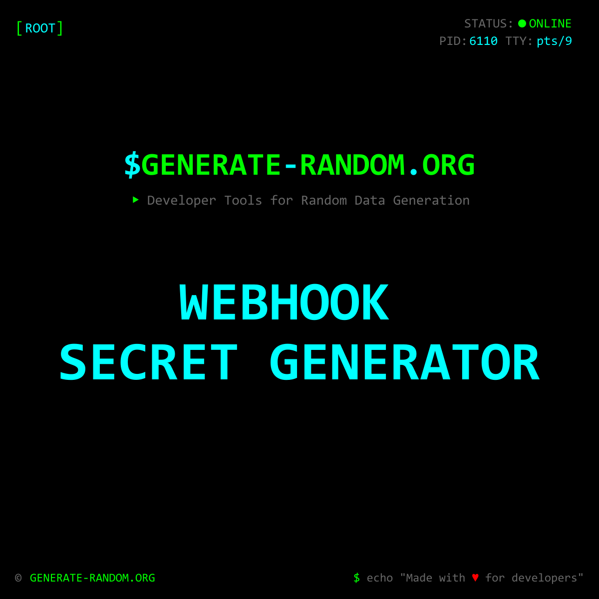 Random Webhook Secret Generator | Generate Random Webhook Secrets ...