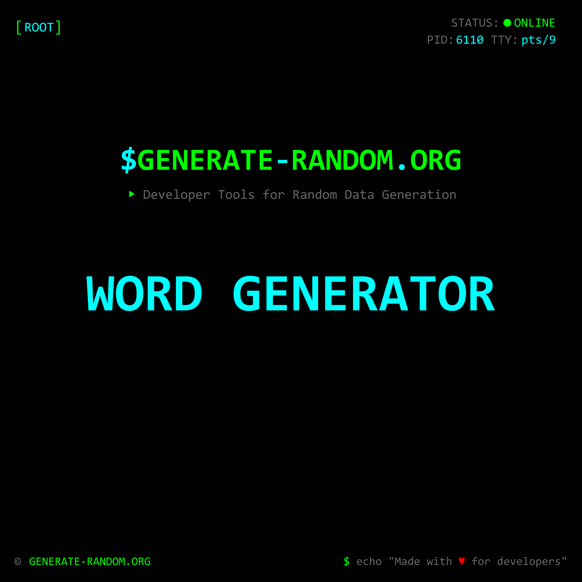 Random Word Generator | Generate Random English Words - Generate-Random.org